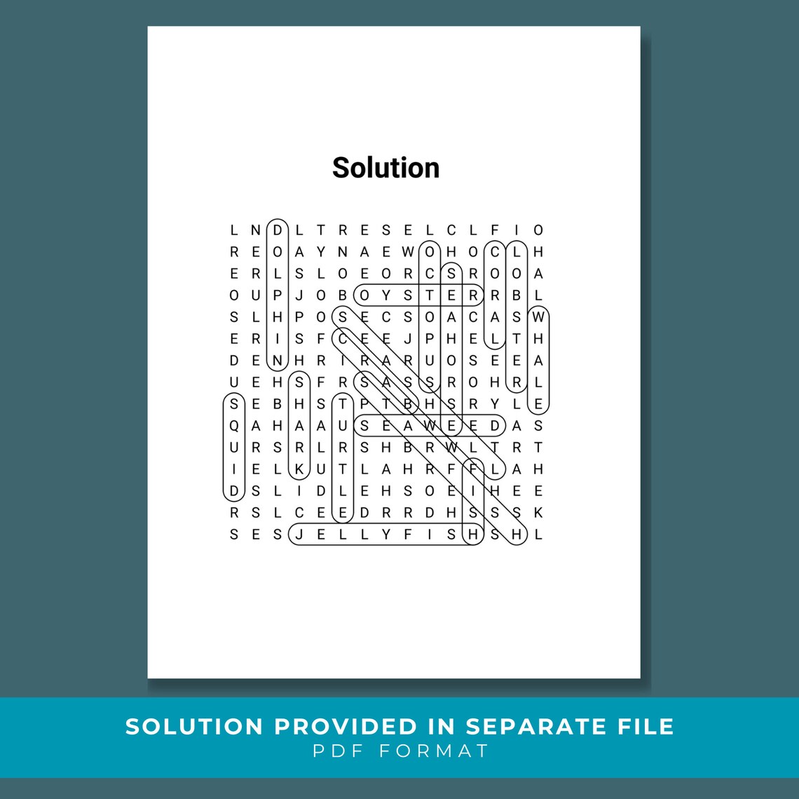 Under the Sea Word Search, Printable Ocean Word Search, Sea Life ...