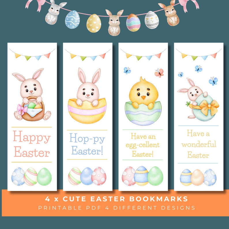 Easter Bookmarks for Kids, Printable Easter Bookmark, Easter Bunny ...