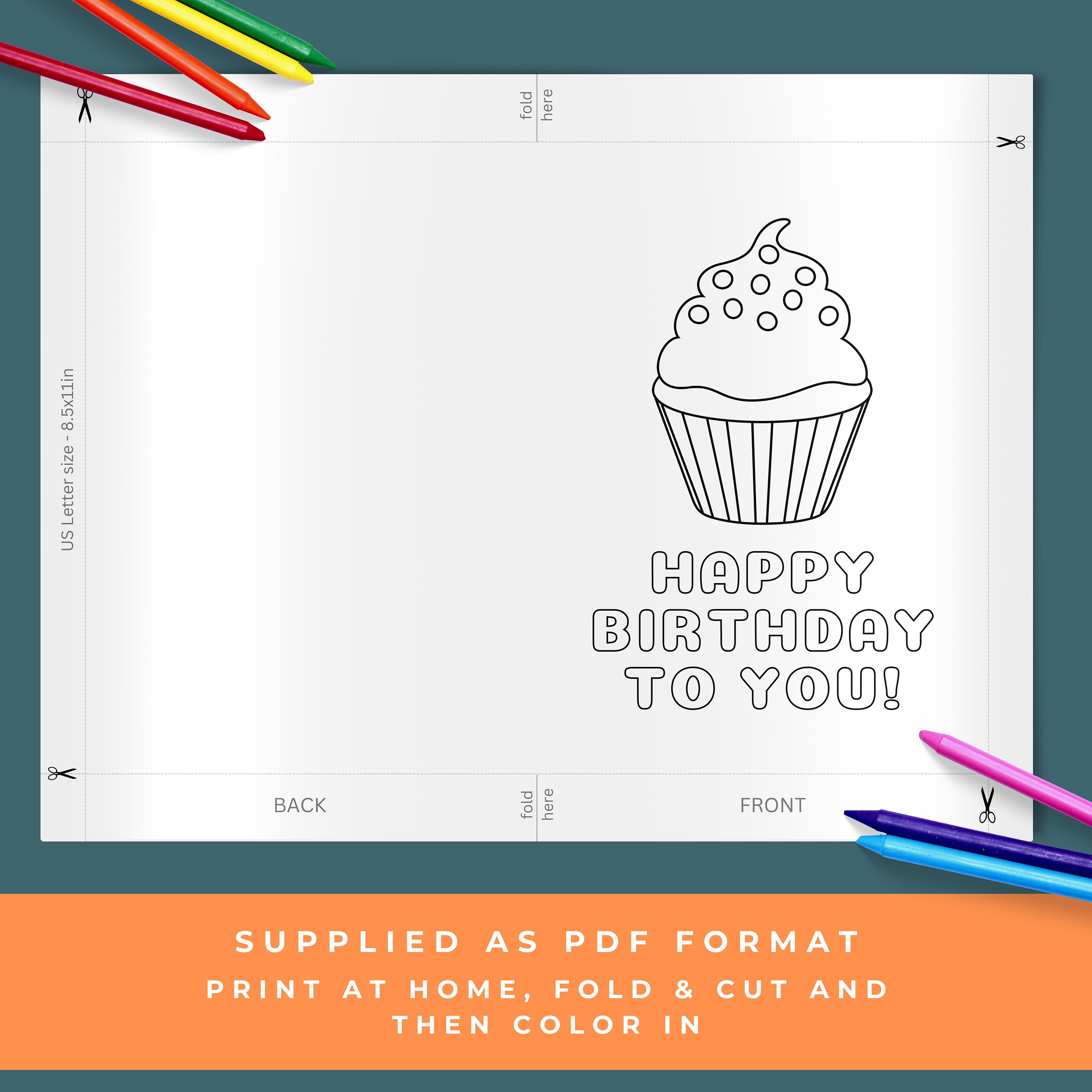 Printable Coloring Birthday Card, Printable Birthday Card From Kids ...