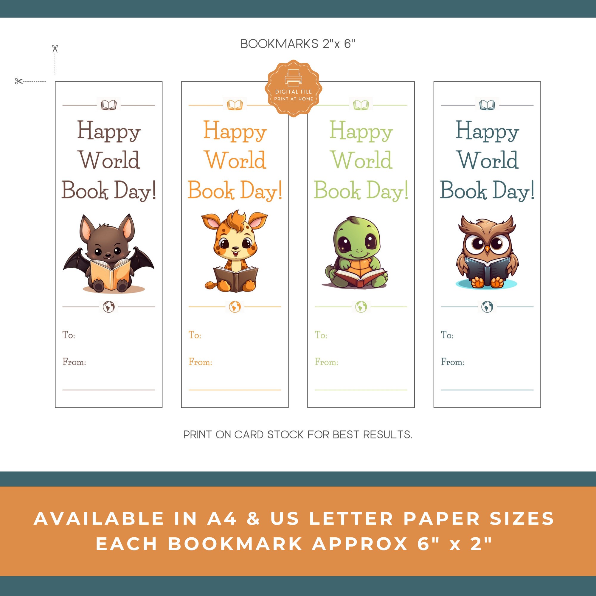 World Book Day Printable Bookmarks, World Book Day Gifts, Classroom ...