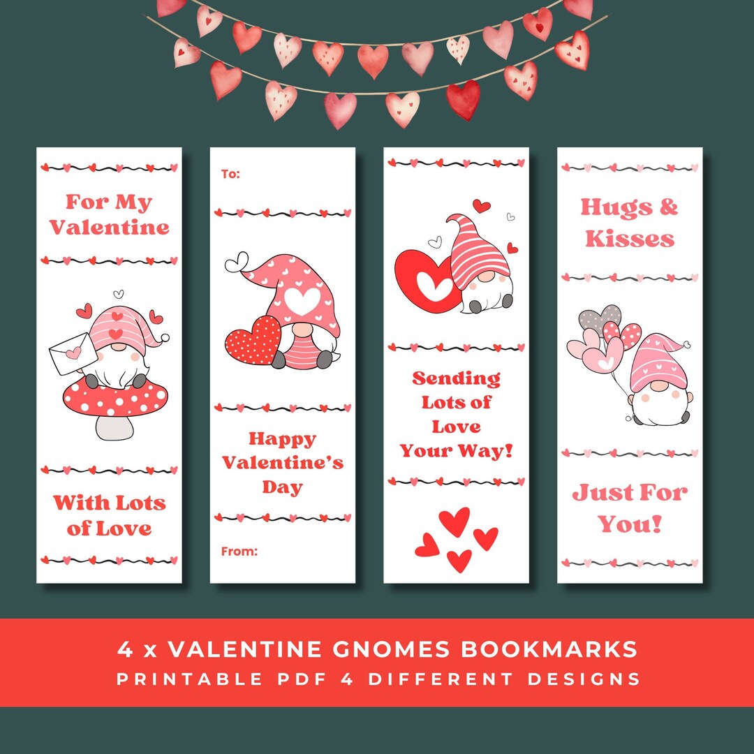Valentine's Day Bookmarks, Printable Valentines Bookmark, Valentines ...