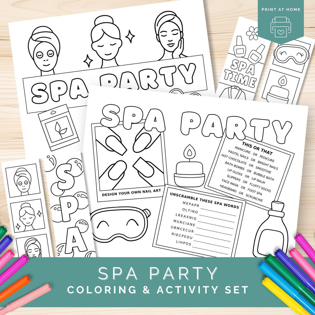 Printable Spa Party Games for Kids, Girls Sleepover Activities, Pamper ...
