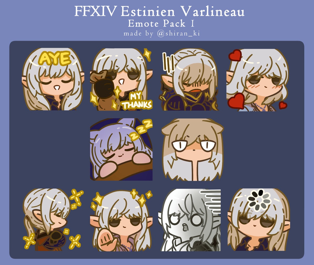 Final Fantasy XIV Estinien Emotes Pack I Set - Etsy