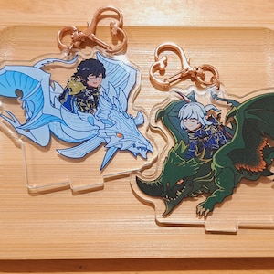 Final Fantasy XIV Azure Dragoon Keychain Standees Estinien Aymeric - Etsy