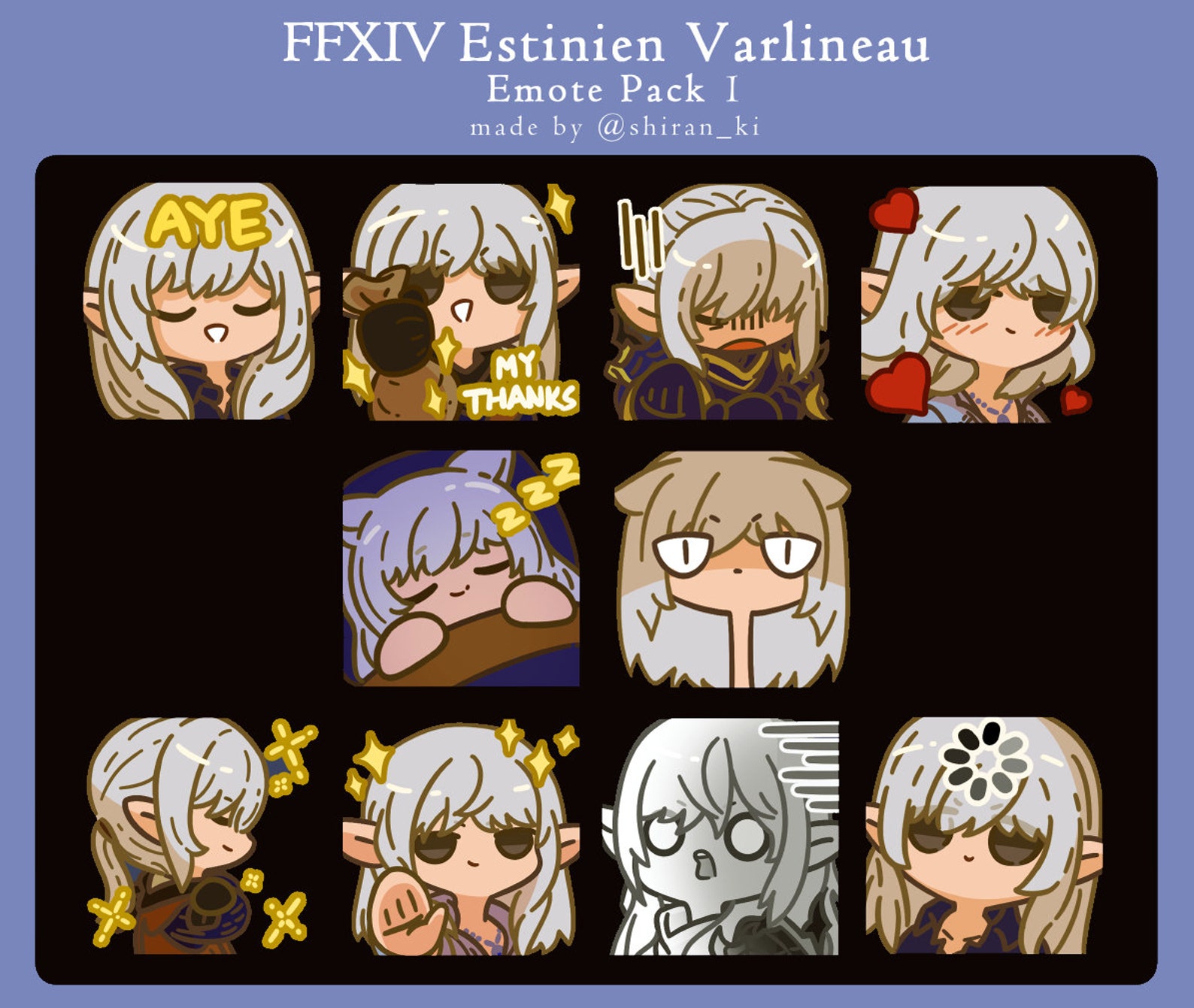 Final Fantasy XIV Estinien Emotes Pack I Set - Etsy