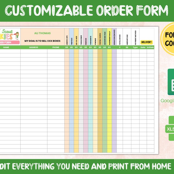 Google Form Orders Template - Etsy