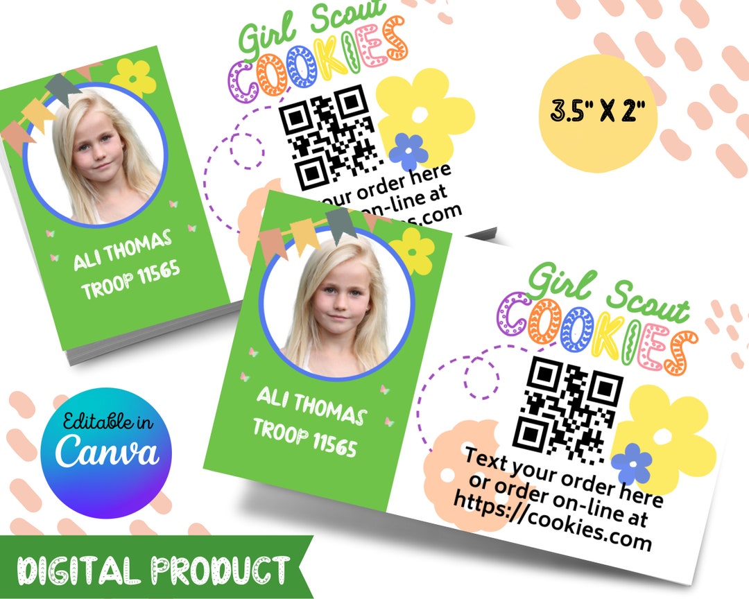 Buy Girl Scout Cookie Business Card With QR Code, 2024 Cookie Sale ...