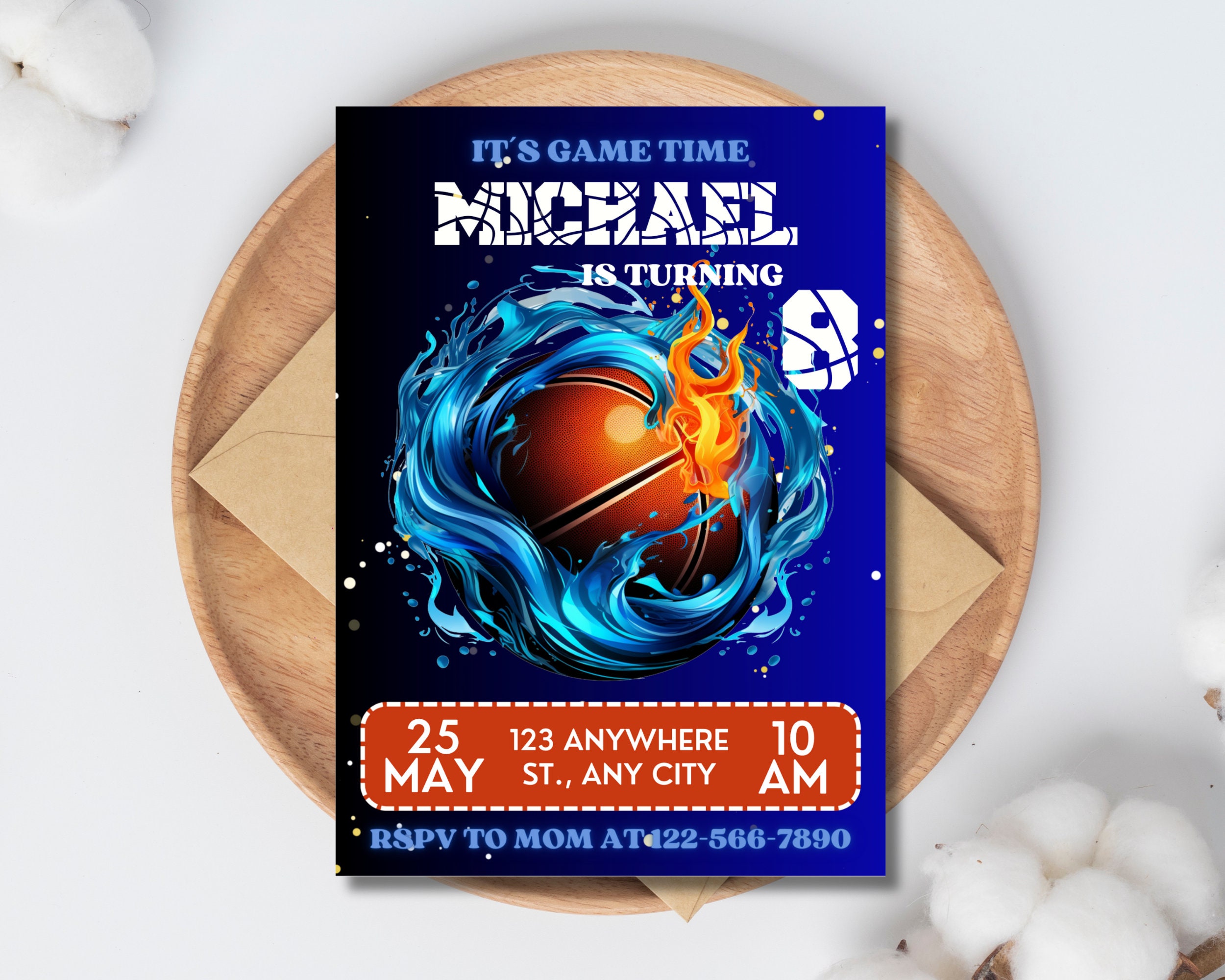 Basketball Theme Birthday Invitation, Boys Birthday Invitation, Party ...