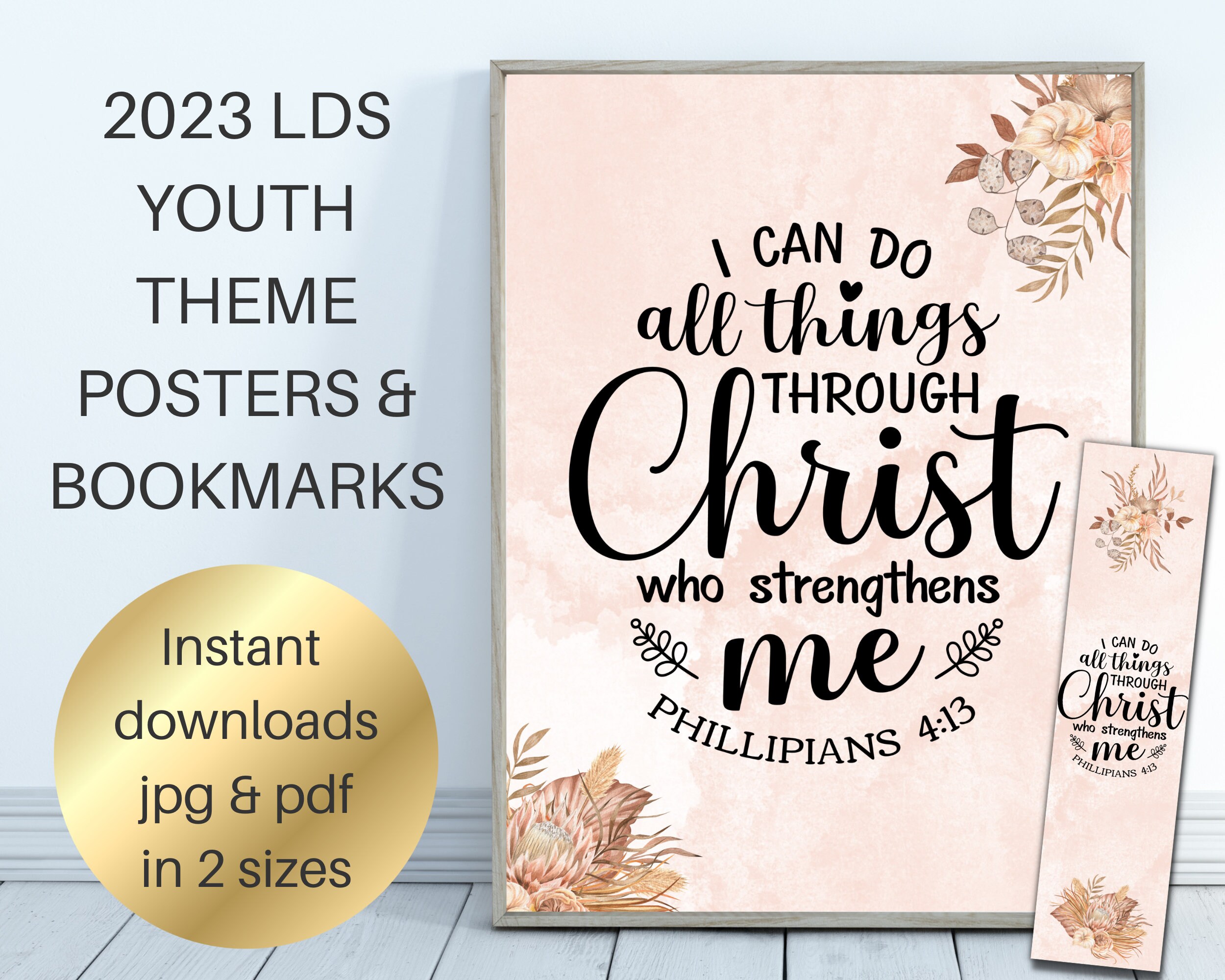 LDS 2023 Youth Theme Poster and Bookmarks, I Can Do All Things Through ...