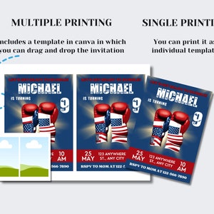 Boxing Birthday Invitation, Boxing Invite, Boxing Theme Party, Boxer ...