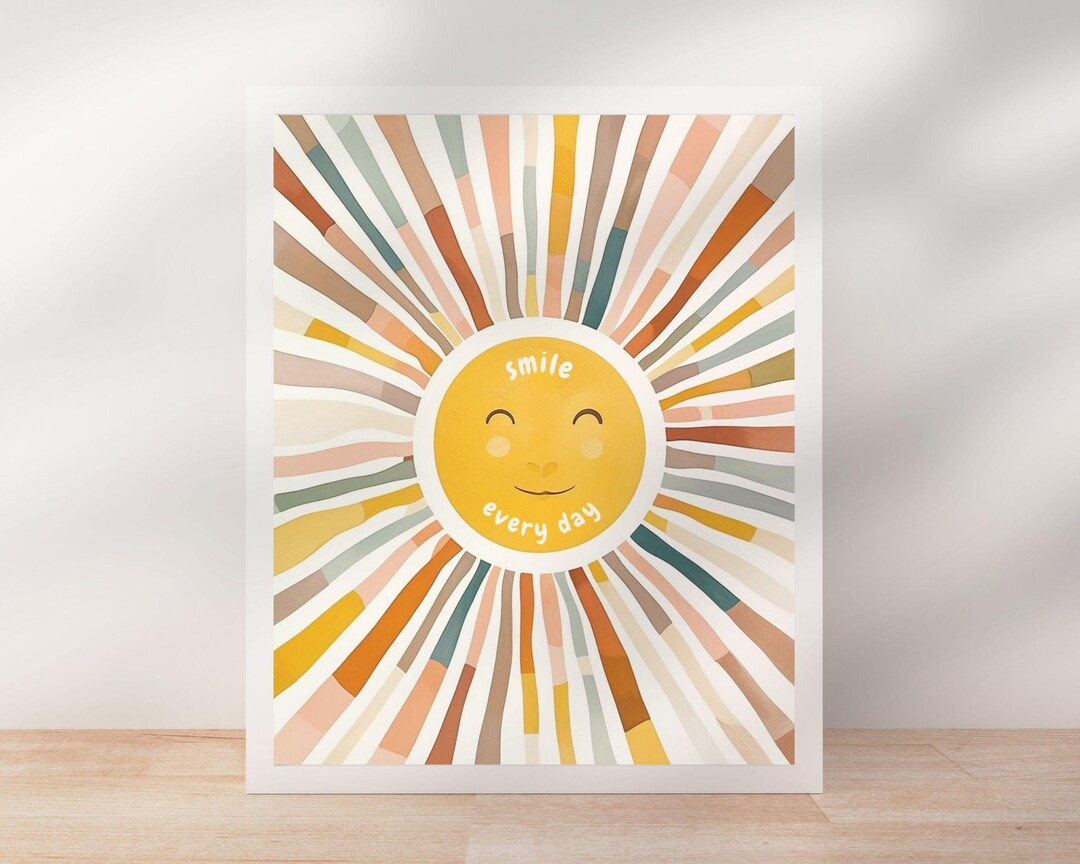 Sun Playroom Poster, Watercolor Sun Print, Watercolor Nursery Decor ...