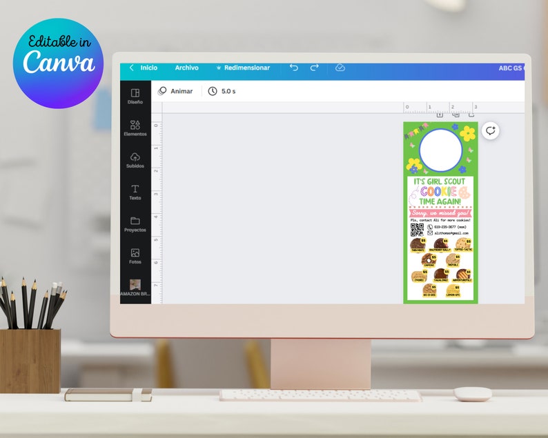 2023 Girl Scout Cookie Door Hanger With QR Code, Editable LBB Cookie ...