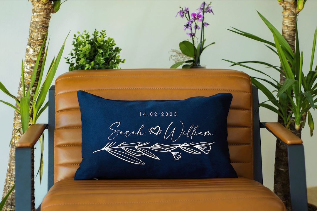 Custom Couple Pillow, Personalized Wedding Gift, Engagement Gift ...