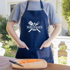 Custom BBQ Apron, Personalized Apron, Apron for Men, Father's Day Gift, Gift for Grandpa, Dad ...