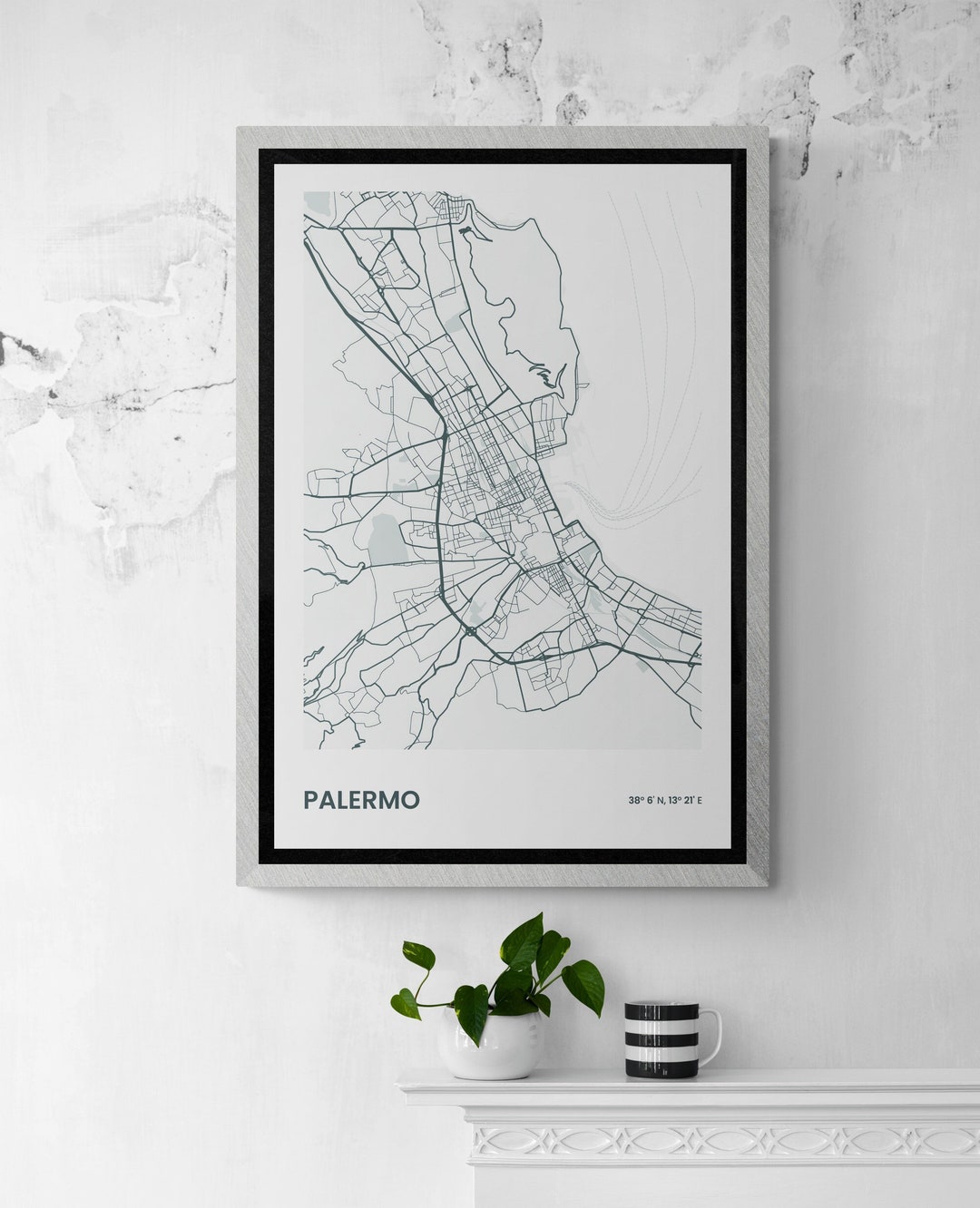 Palermo Map Poster, Palermo Map Print, Palermo City, Fashion Wall Art ...