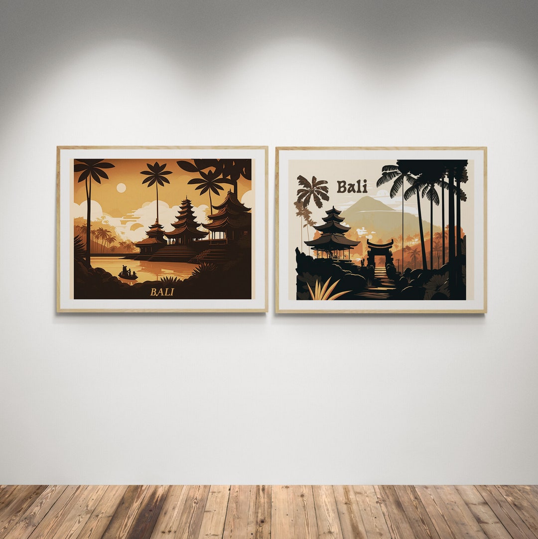 Illustration Bali Printable Voyage Visions: Set of 2 of Travel Art ...