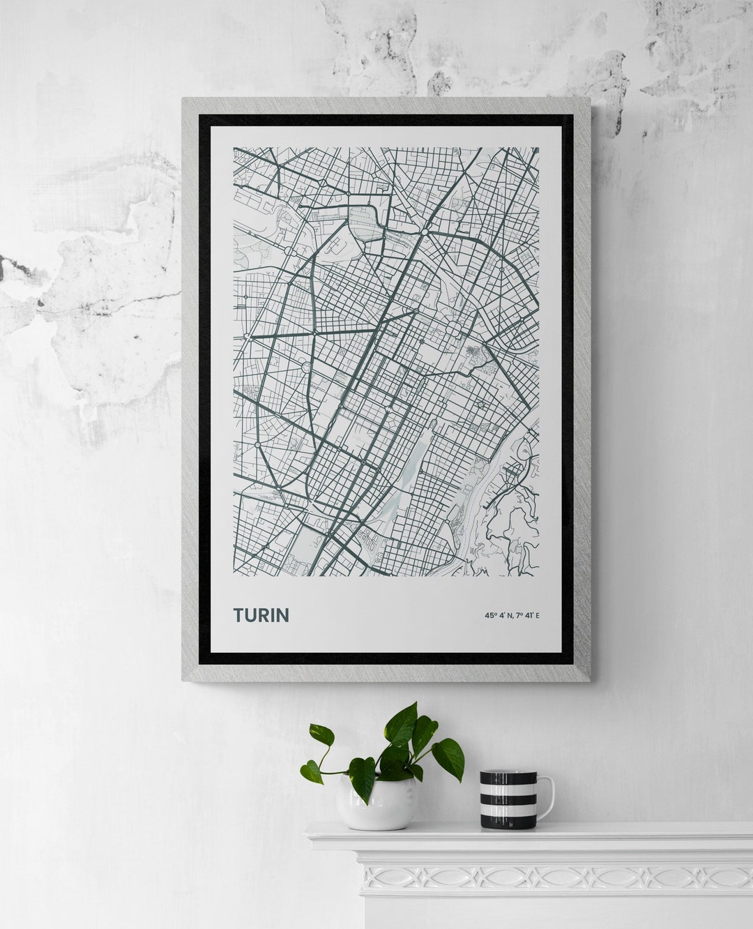 Turin Map Poster, Turin Map Print, Turin City, Fashion Wall Art, Turin ...