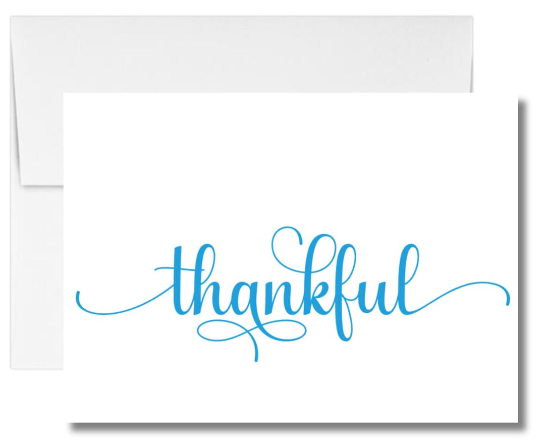 Thankful Folded Note Card, Set of 15 With Envelopes - Etsy