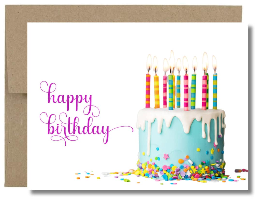 Happy Birthday Folded Note Card, Birthday Card, Set of 15 With ...