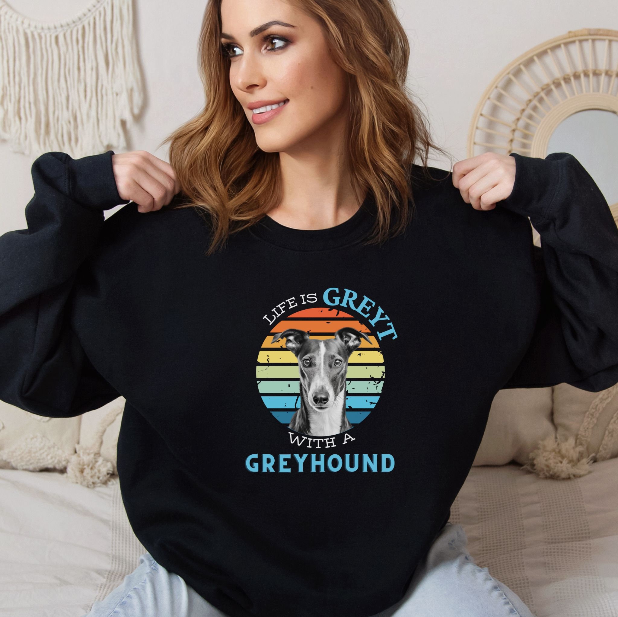 Life is Greyt With a Greyhound, Greyhound Lover Sweatshirt, Dog Lover ...