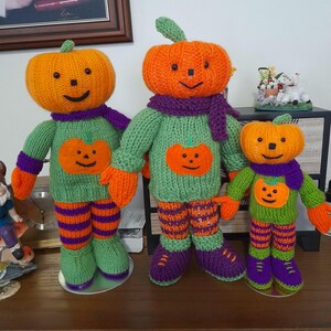Patrick Pumpkin and Wendy Witch in 3 Sizes. Halloween Knitting Pattern ...
