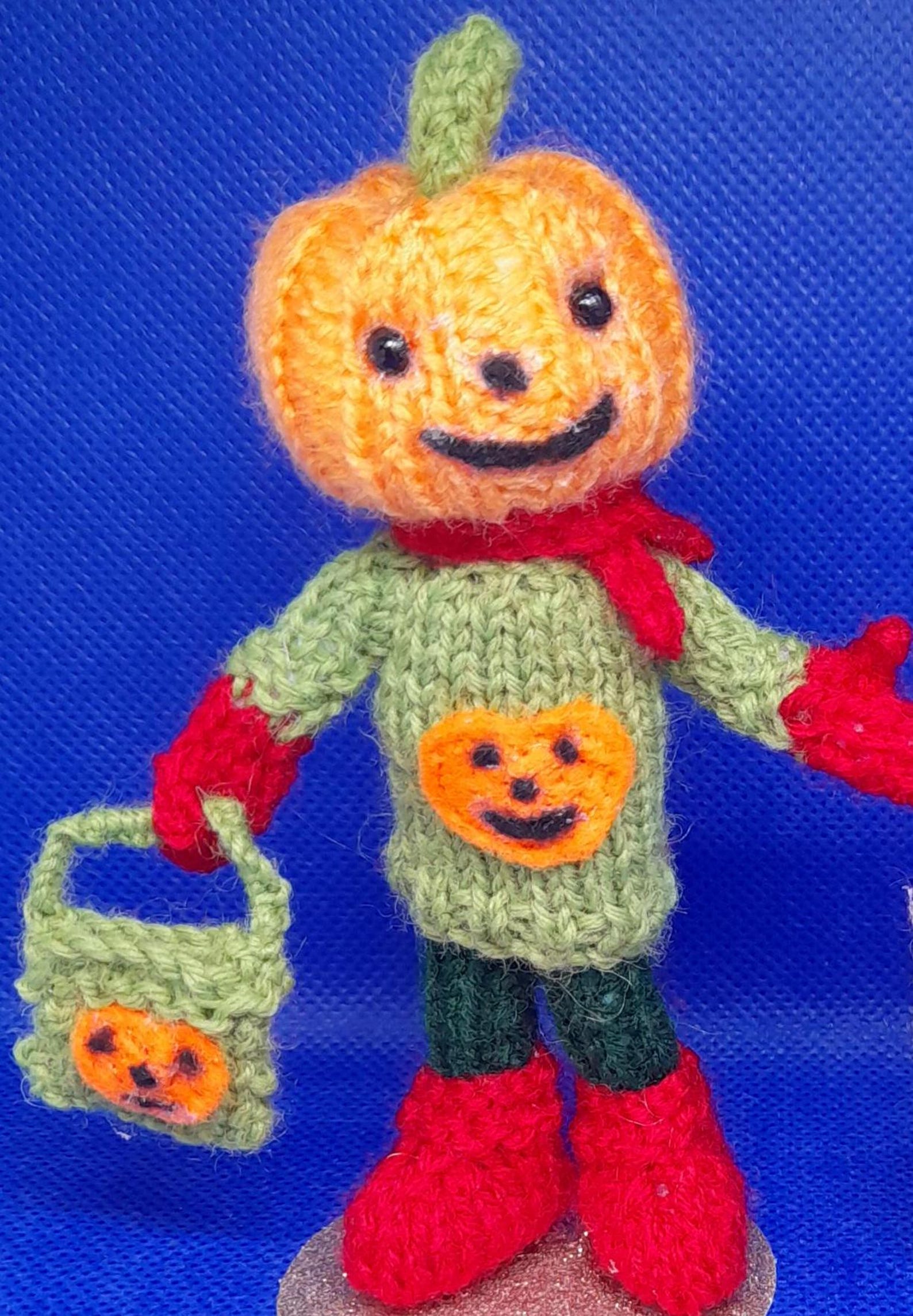 Patrick Pumpkin and Wendy Witch in 3 Sizes. Halloween Knitting Pattern ...