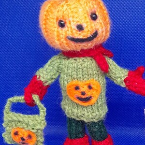 Patrick Pumpkin and Wendy Witch in 3 Sizes. Halloween Knitting Pattern ...