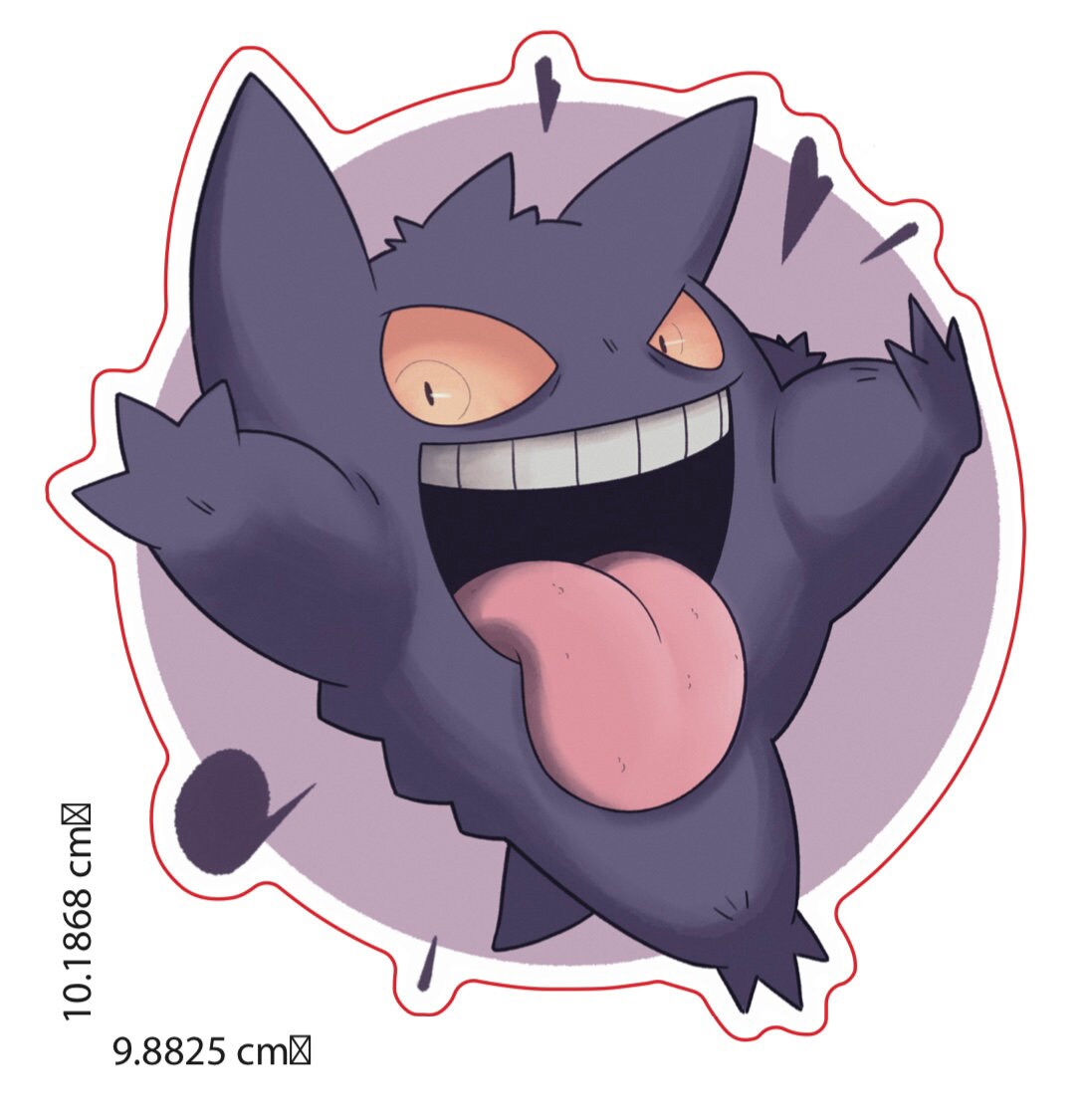 Gengar // Matte Sticker - Etsy