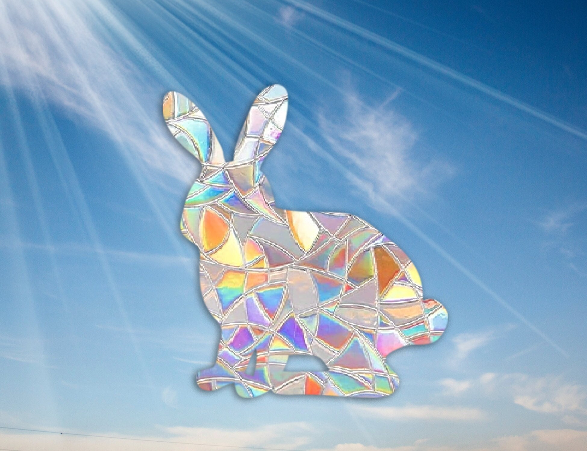Bunny Suncatcher Sticker Rainbow Window Sun Catcher Decal / Rabbit Home ...