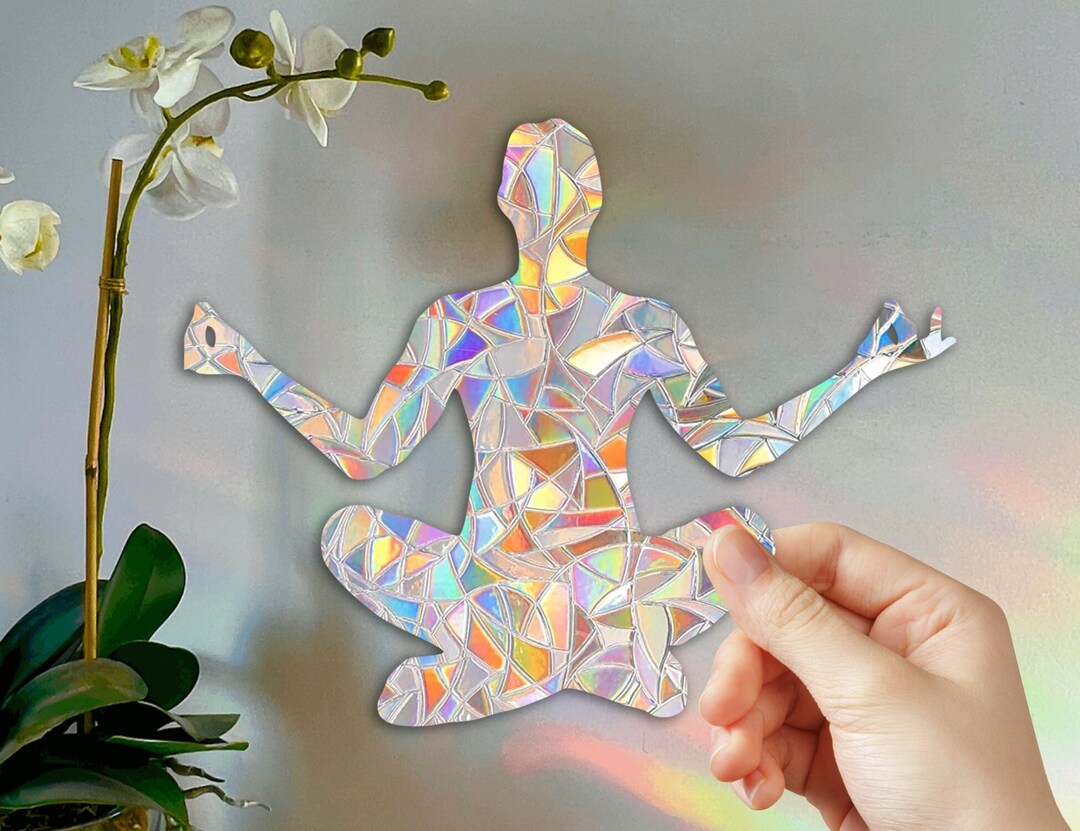 Yoga Pose Suncatcher: Prism Window Cling, Rainbow Decal - Etsy
