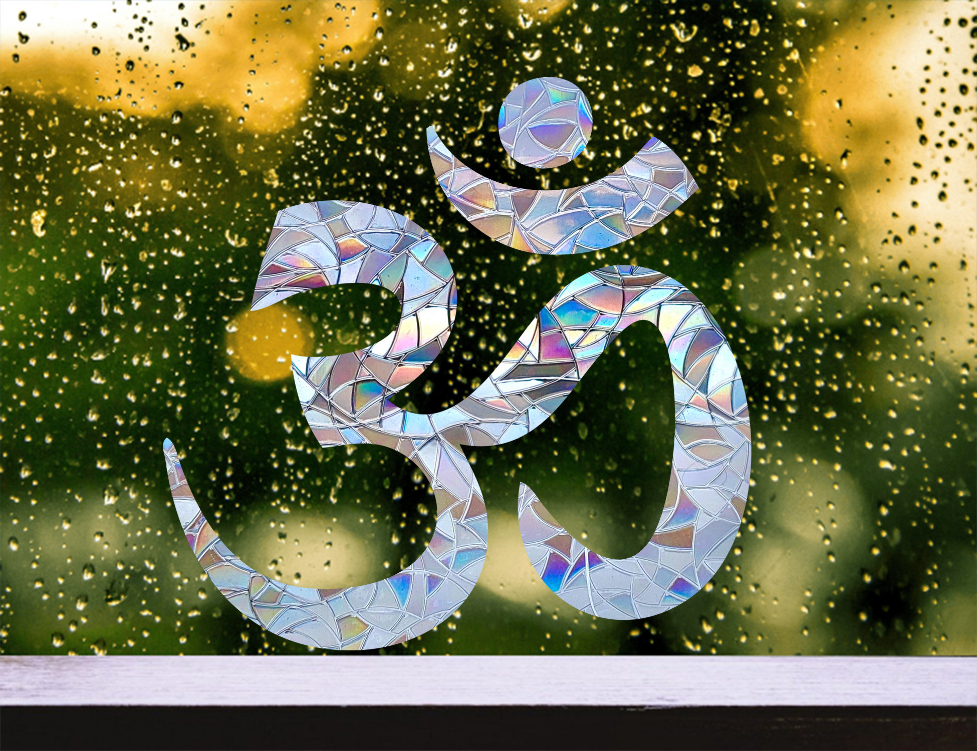 OM Symbol Window Cling: Rainbow Suncatcher, Yoga Decor (set of 3) - Etsy