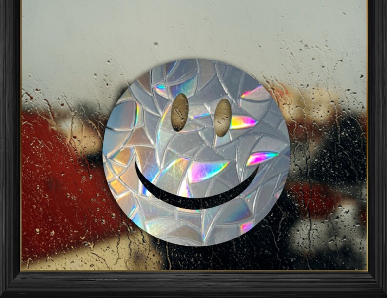 Smiley Face Suncatcher Sticker Sun Catcher Decal Rainbow - Etsy