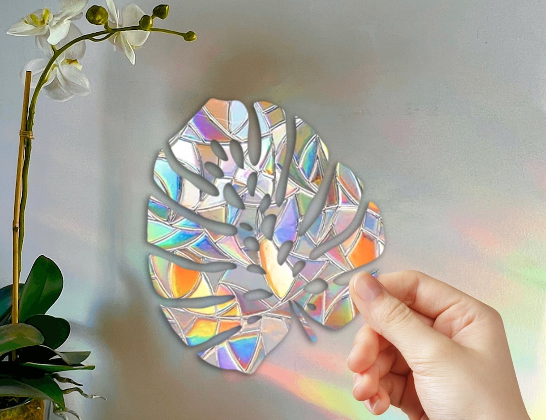 Monstera Leaf Suncatcher Window Sticker Rainbow Maker / Window Prism ...