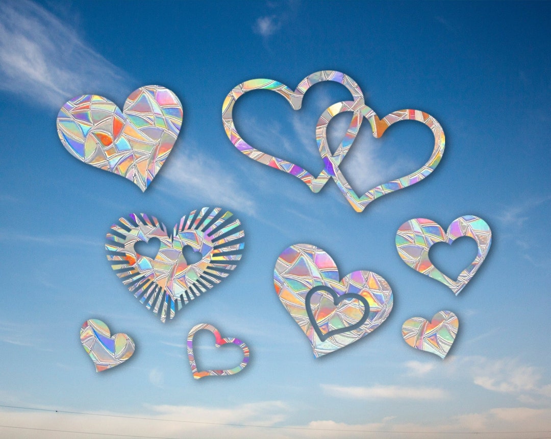 Hearts Suncatcher Sticker Set, Rainbow Prism Stickers, Rainbow Maker ...