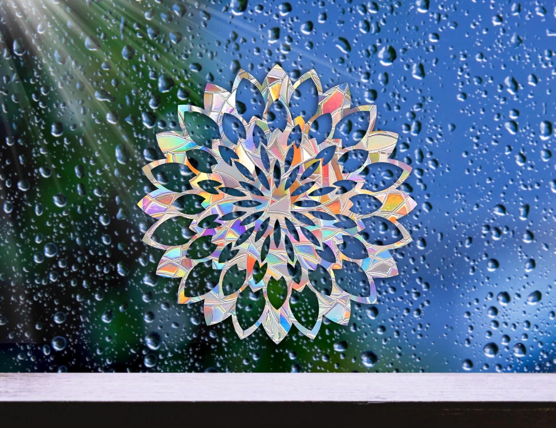 Mandala Window Suncatcher Cling, Sun Catcher Decal, Rainbow Maker ...