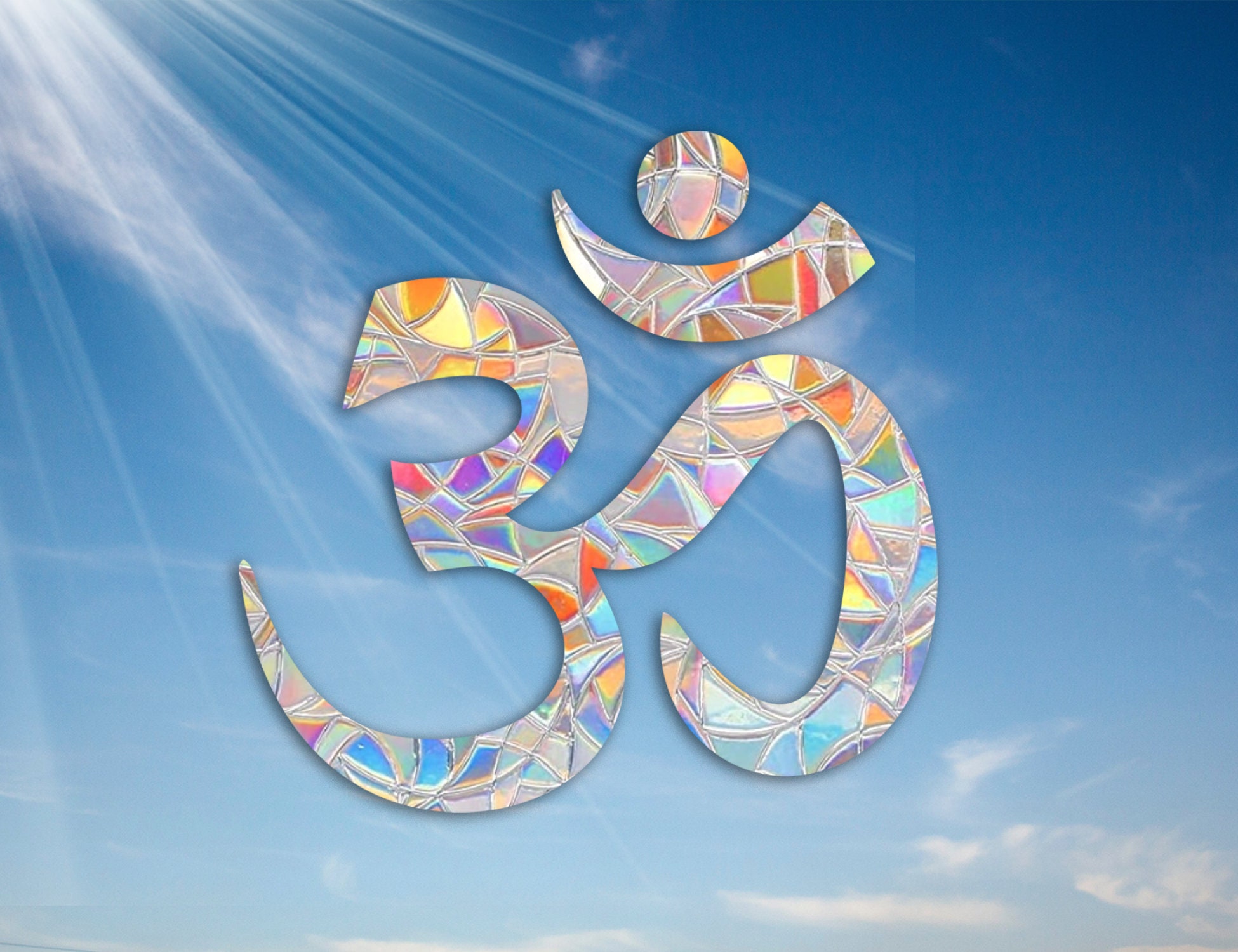 OM Symbol Window Cling: Rainbow Suncatcher, Yoga Decor (set of 3) - Etsy