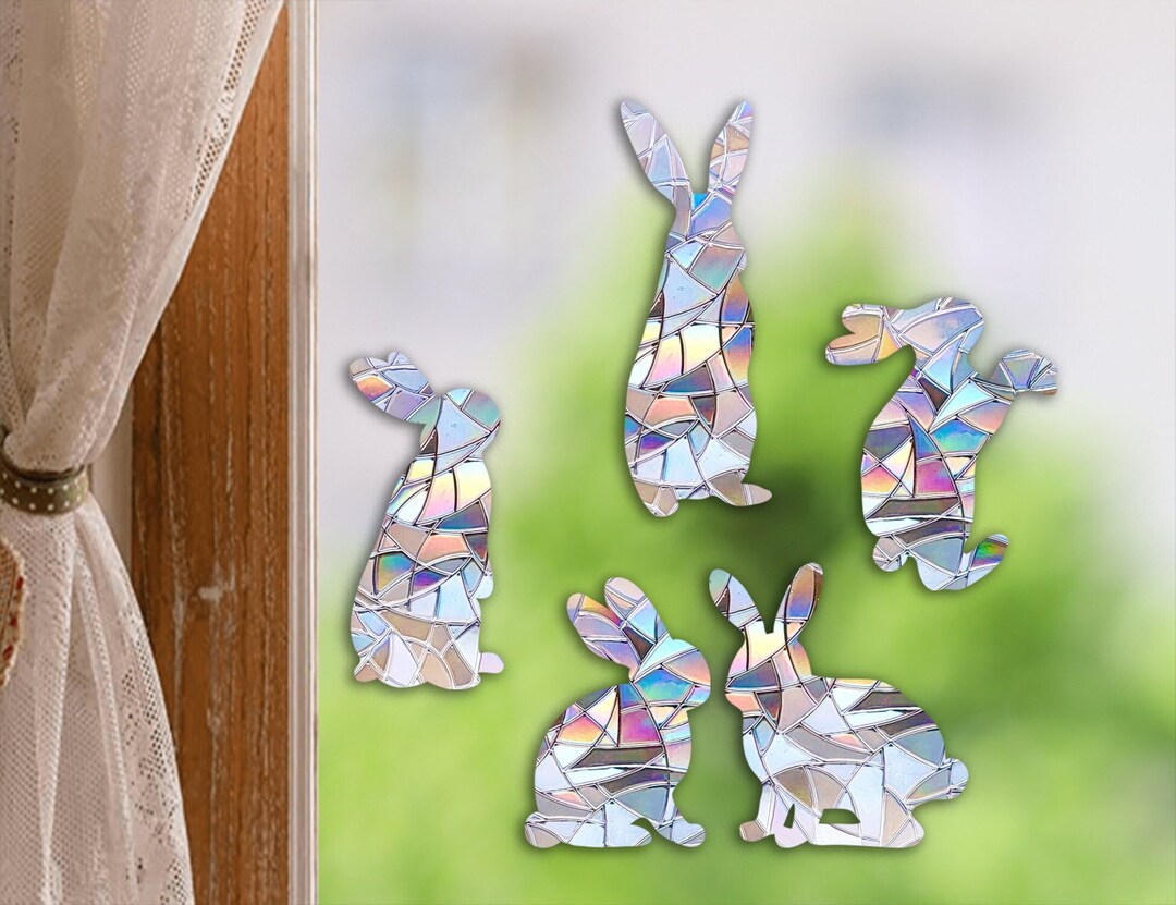 Bunny Suncatcher Window Cling / Rainbow Window Prism Sun Catcher Decal ...