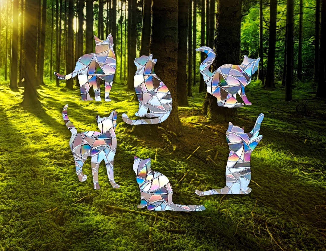 Cats Windows Cat Suncatcher Clings Set 7 Pcs / Removable Reusable ...