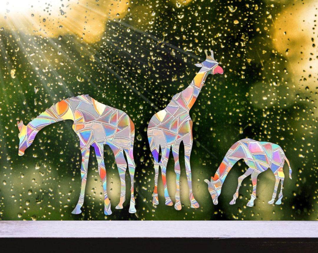 Giraffe Window Suncatcher Clings: Rainbow Prism Decals, Set of 3 - Etsy