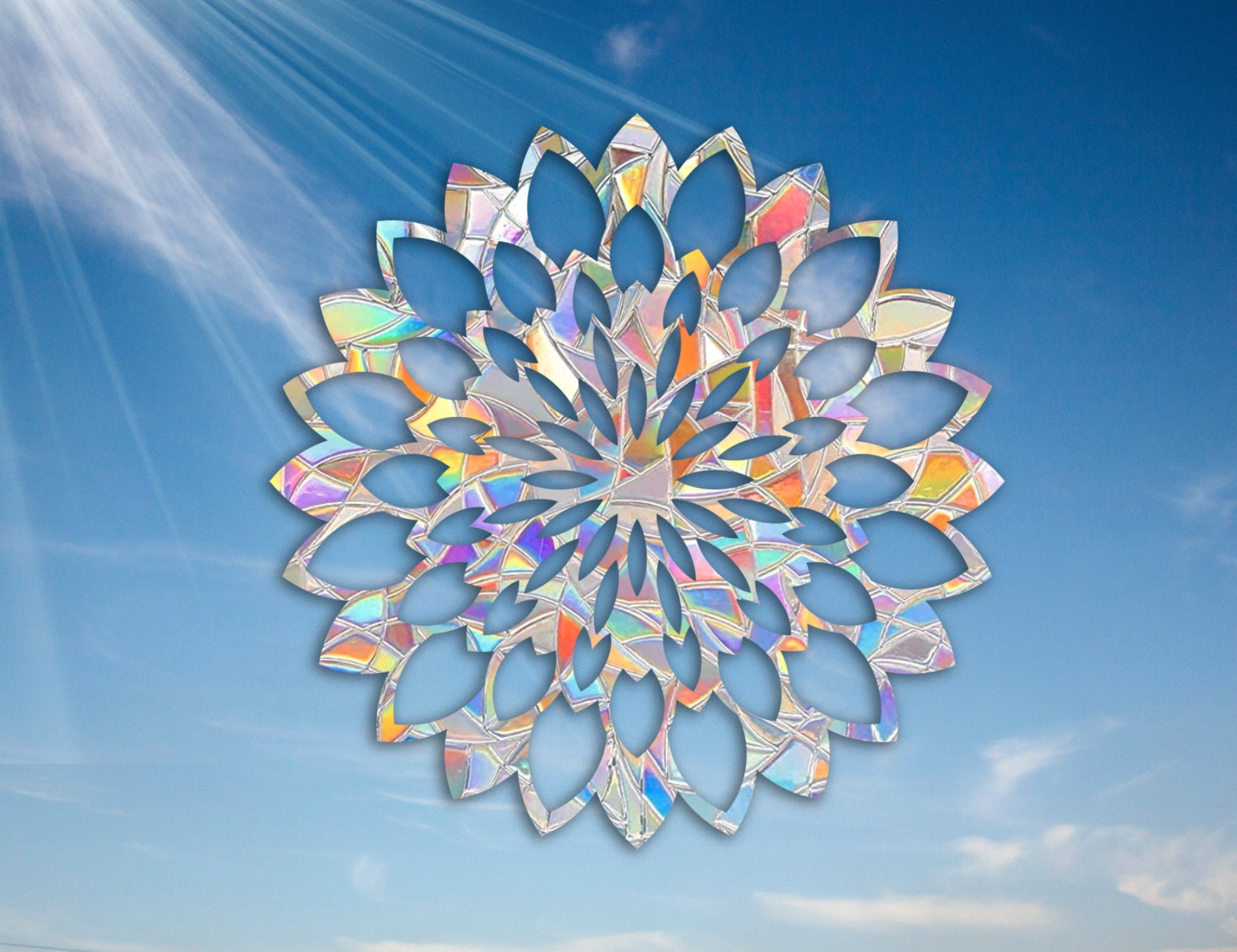 Mandala Window Suncatcher Cling, Sun Catcher Decal, Rainbow Maker ...