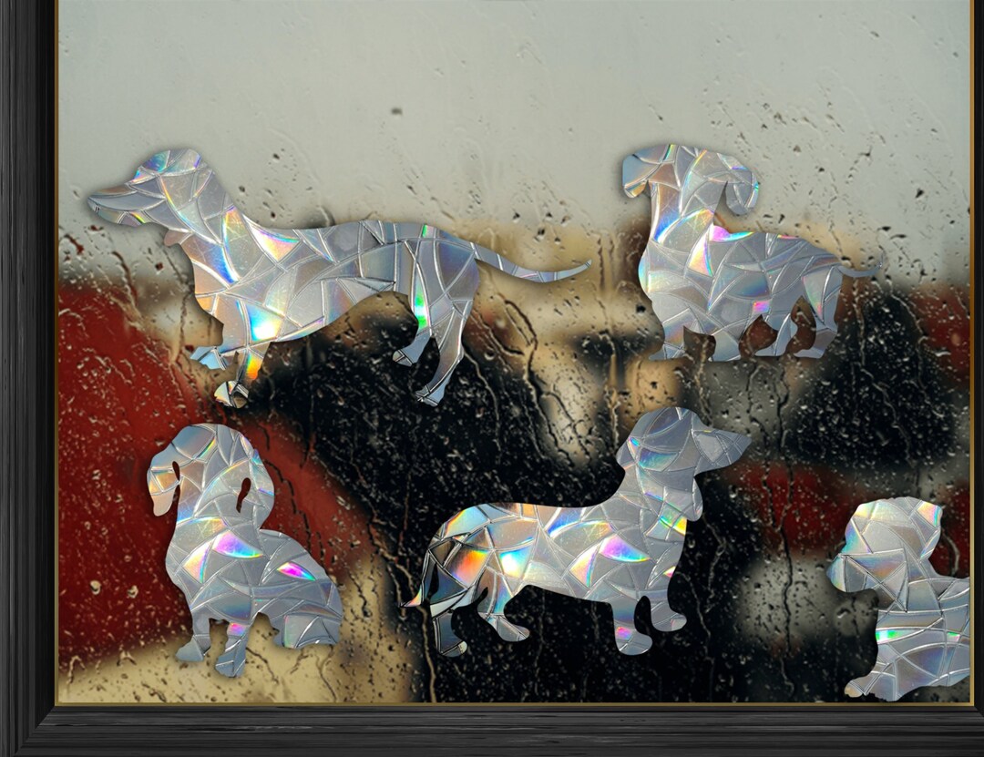 Dachshund Windows Dogs / Suncatcher Clings Set 5 Pcs / Removable ...