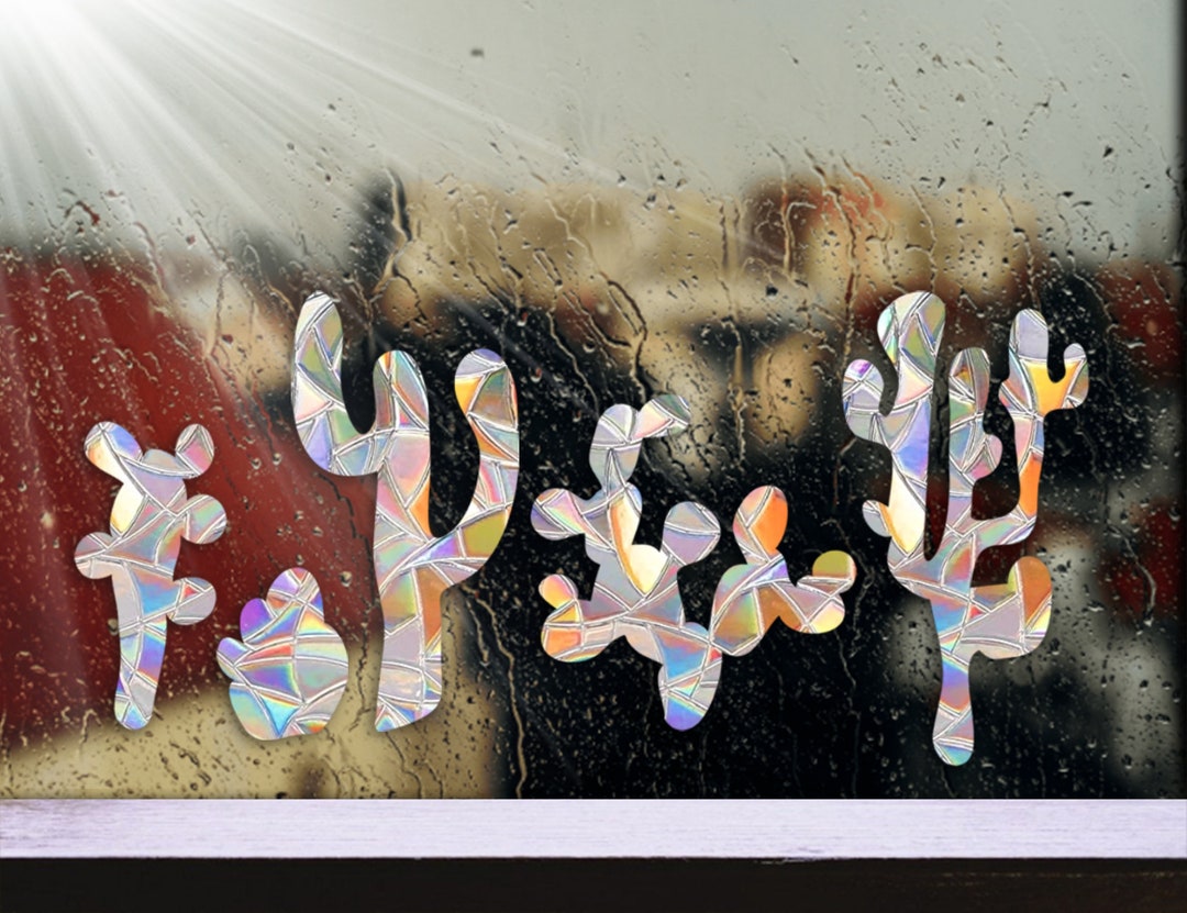 Cactus Rainbow Maker Window Sticker Clings / Suncatcher Indoor Decals ...