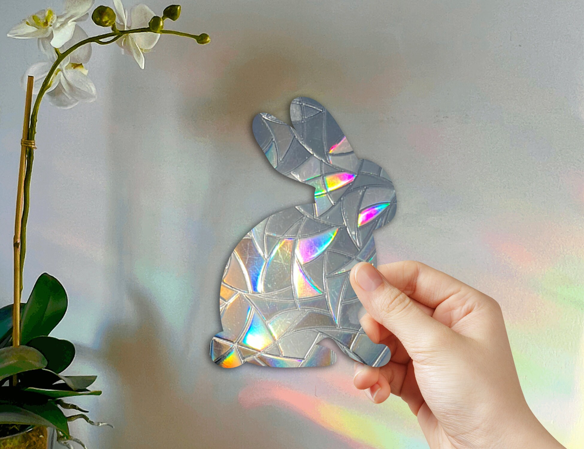 Bunny Suncatcher Window Cling / Rainbow Window Prism Sun Catcher Decal ...