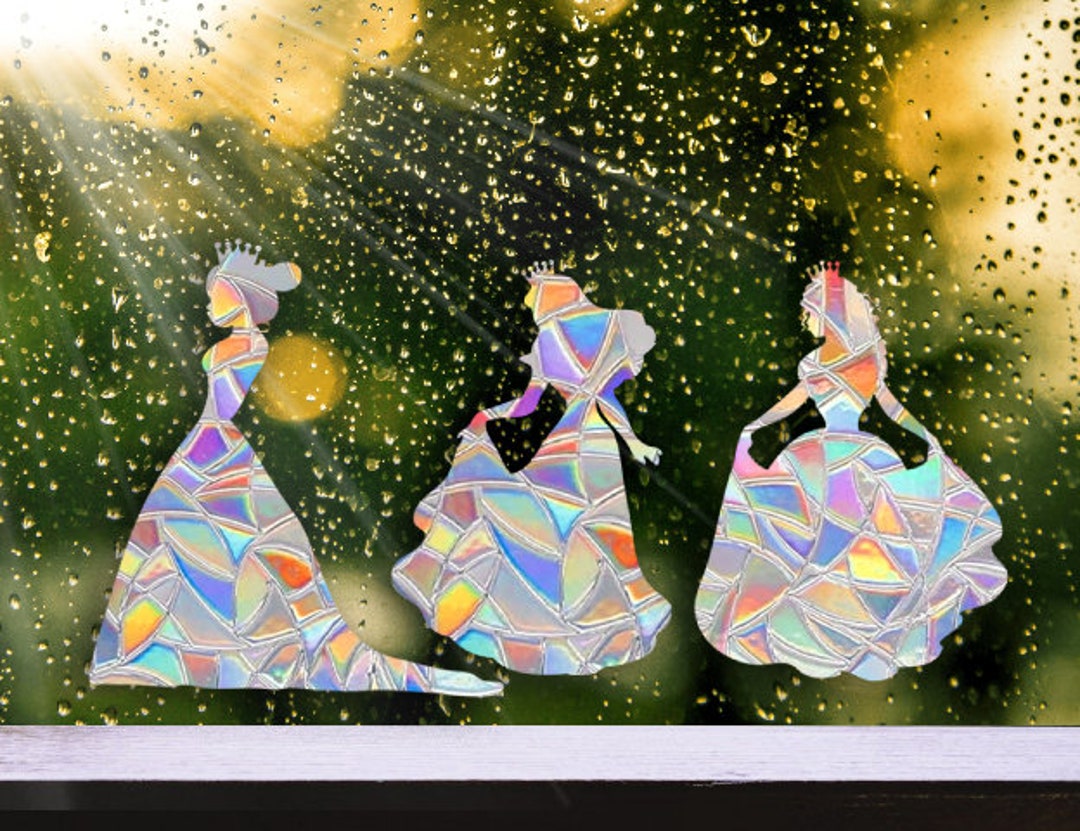 Princess Suncatcher Set 3 Pcs Window Cling, Rainbow Window Prism ...