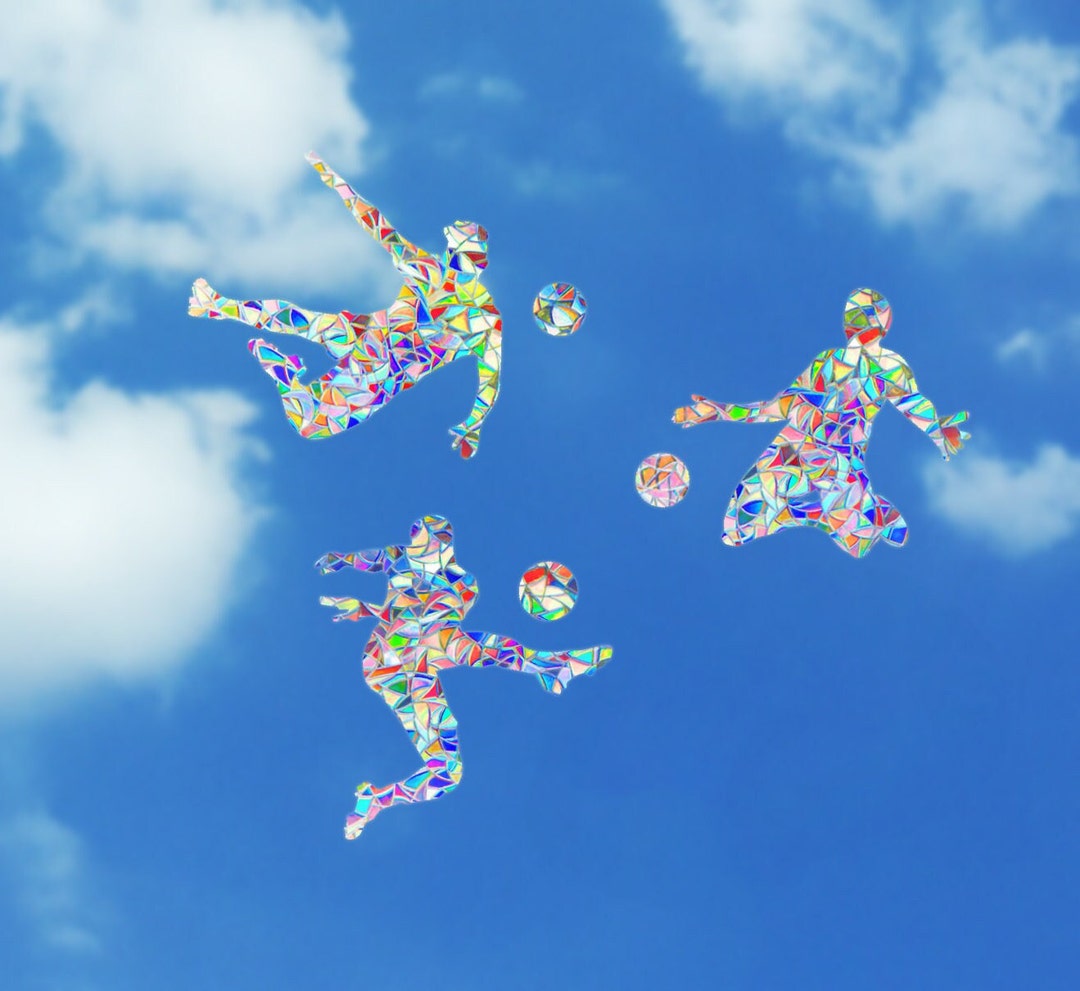 Football Game Stickers, Windows Suncatcher Clings, Sport Soccer Player ...