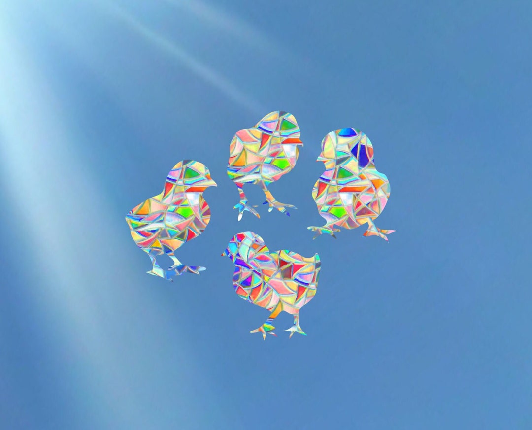 Chicken Suncatcher Stickers: Rainbow Window Clings, Easter Decor (set ...