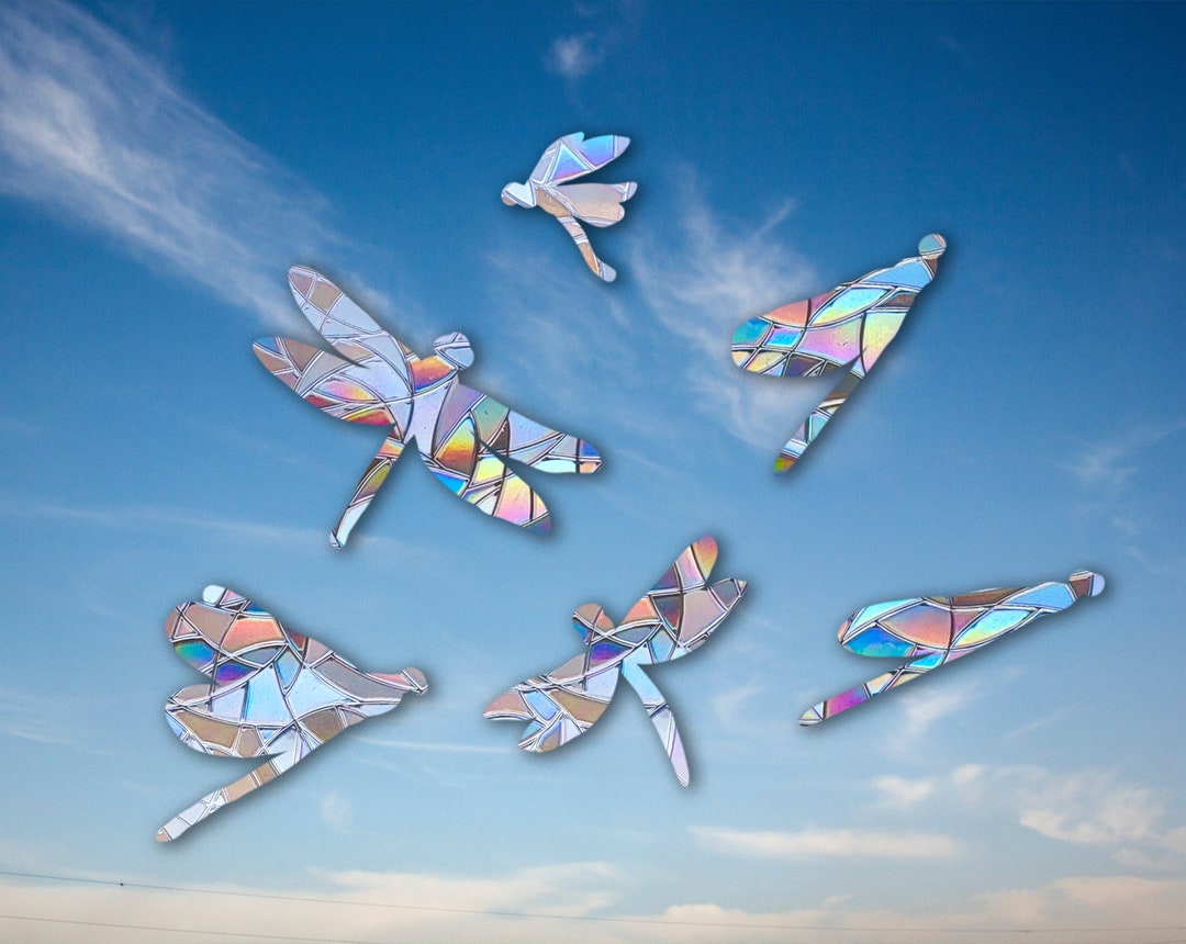 Dragonfly Window Cling Sun Catcher 6 Pcs Decals Rainbow Maker Stickers ...
