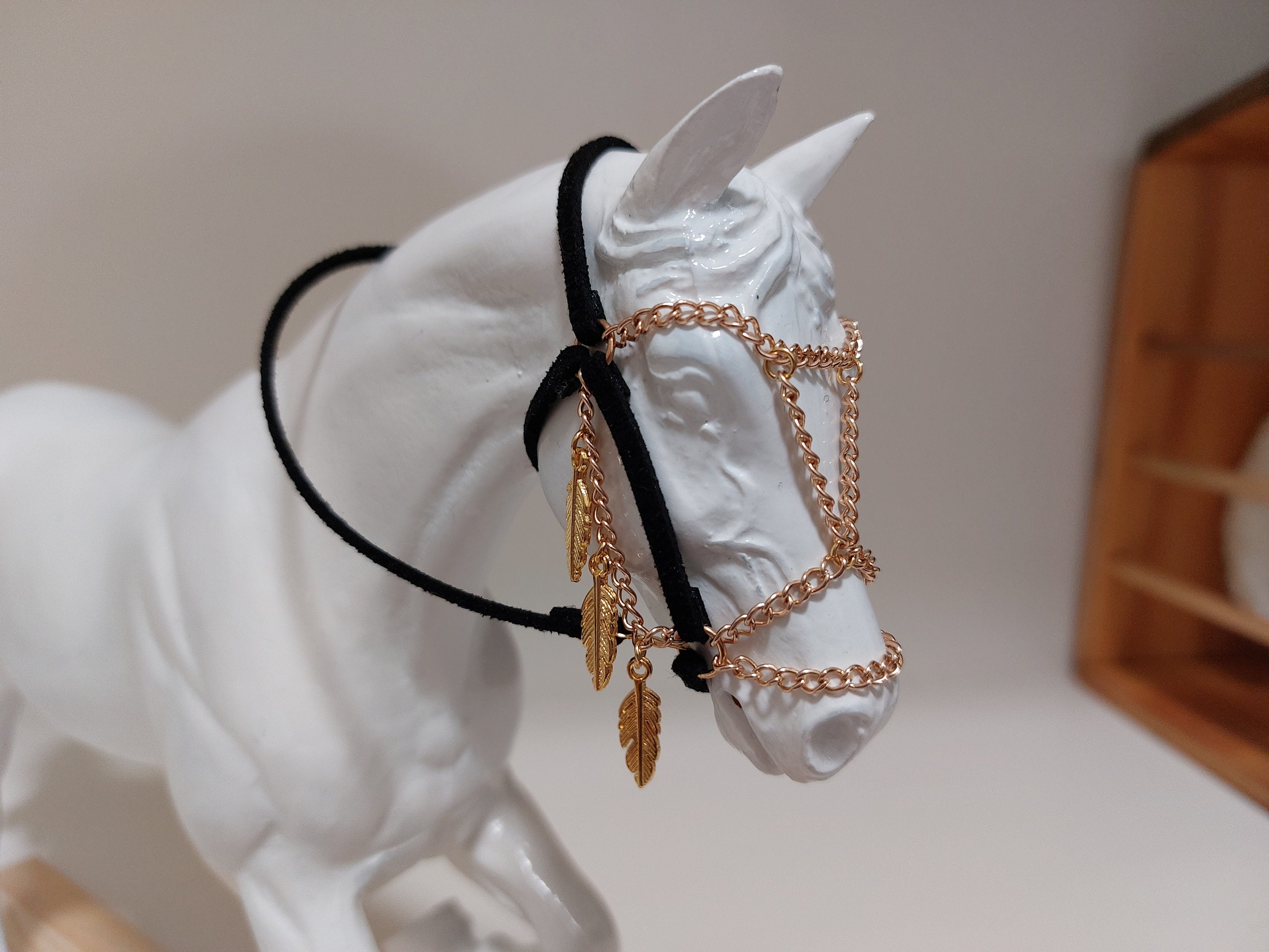 Gold Chain With Feathers, Baroque, Fantasy, Halter, Bridle With ...