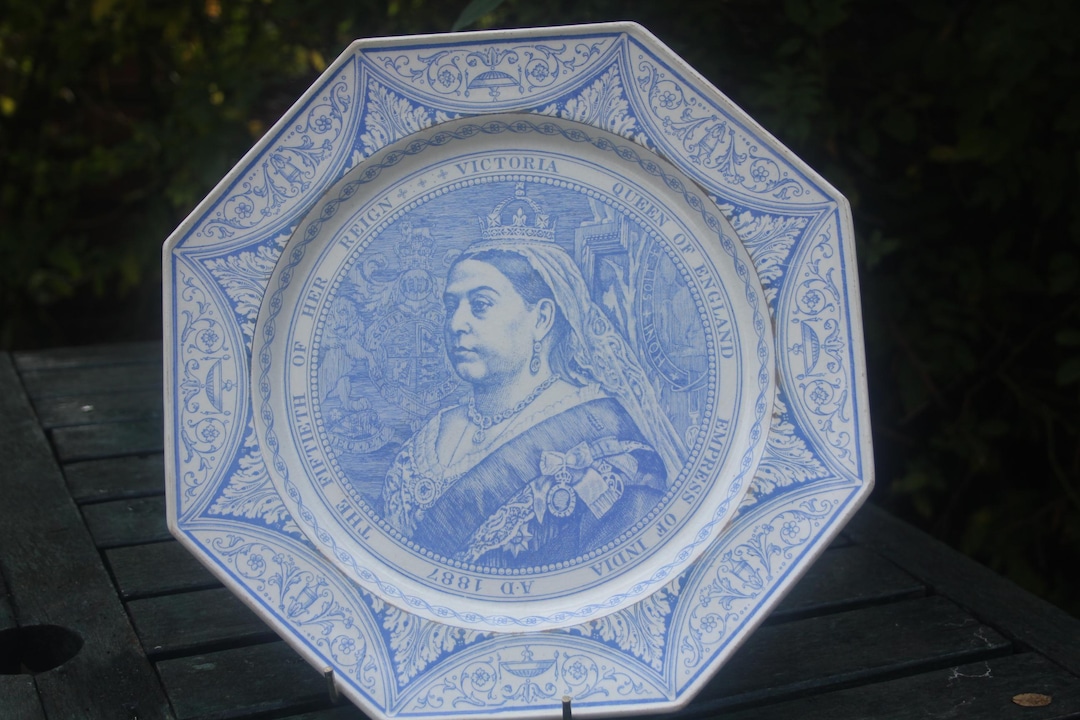 Scarce Antique 1887 Minton Queen Victoria Golden Jubilee Display Plate ...