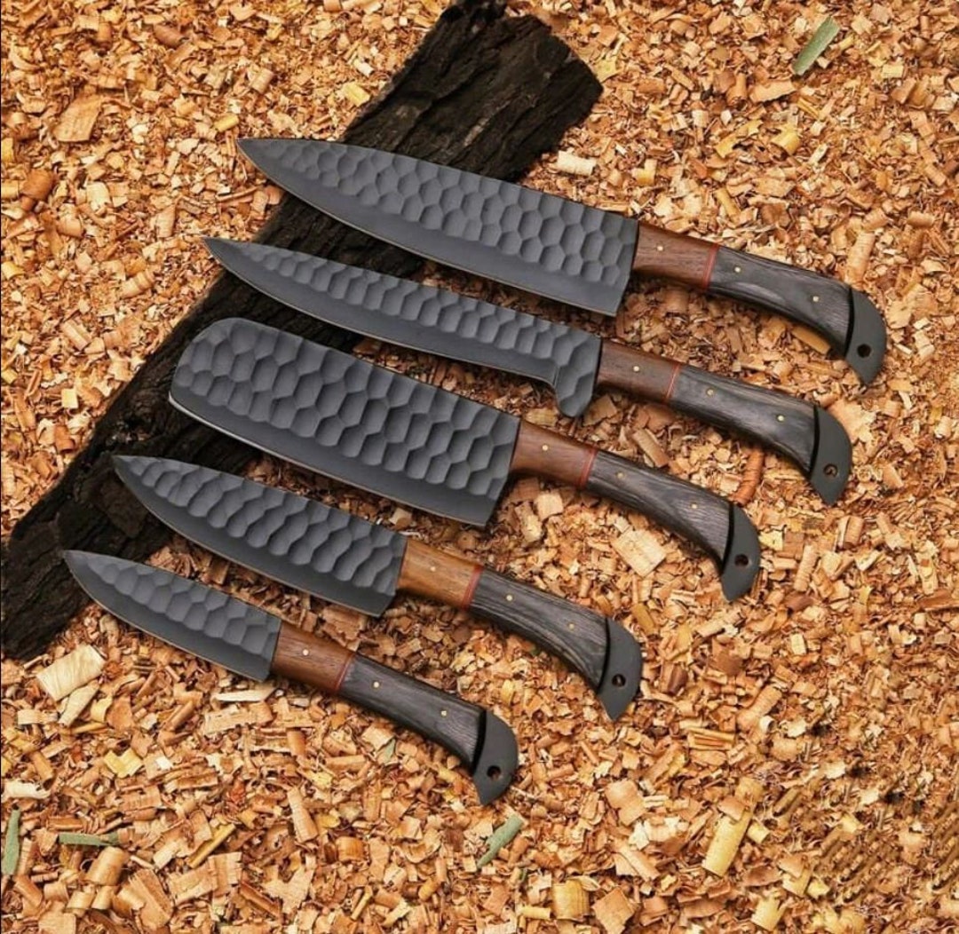 Handmade Kitchen Knives With Free Leather Sheath, Kitchen Knives ...